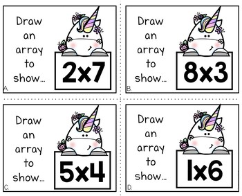 Arrays and Repeated Addition Math Task Cards - Teaching Ideas Made Easy