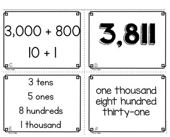 4 Digit Place Value Written Form Math Game - Teaching Ideas Made Easy