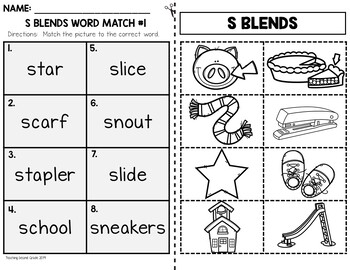 Blends Worksheets Cut And Paste L Blends Worksheet Cut And Paste | TPT