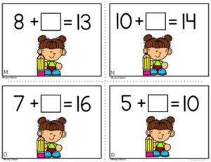 Missing Addends Math Task Cards - Teaching Ideas Made Easy