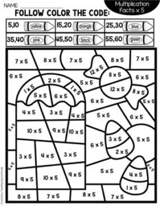 Halloween Color by Code Multiplication Facts - Teaching Ideas Made Easy