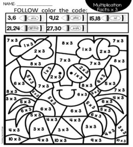 Summer Color by Code with Multiplication Facts - Teaching Ideas Made Easy