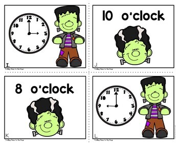 Telling Time to the Hour Halloween Math Task Cards - Teaching Ideas ...