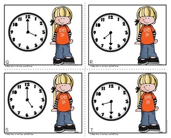Telling Time to the Hour and Half Hour Math Task Cards - Teaching Ideas ...