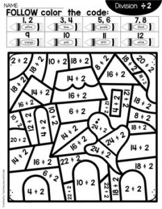 Halloween Color by Code with Division Facts - Teaching Ideas Made Easy