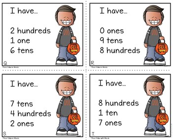 Halloween Place Value Math Task Cards - Teaching Ideas Made Easy