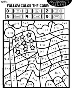 Veterans Day Color by Code with Addition Facts - Teaching Ideas Made Easy