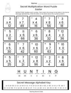 Easter Multiplication Math Worksheets - Teaching Ideas Made Easy