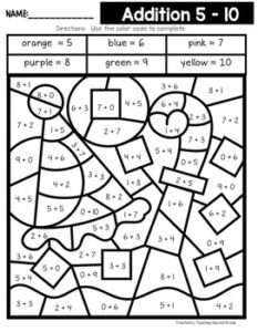 Color by Number New Year's Day Addition Fact - Teaching Ideas Made Easy