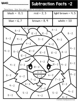 Groundhog Day Color by Number with Subtraction Facts - Teaching Ideas ...