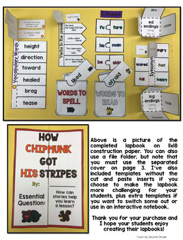 How Chipmunk Got His Stripes Interactive Notebook with Verb Endings ...