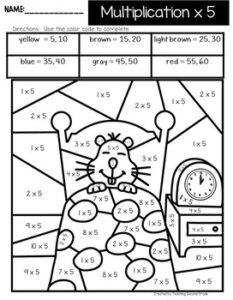 Groundhog Day Color by Number Multiplication Facts - Teaching Ideas ...