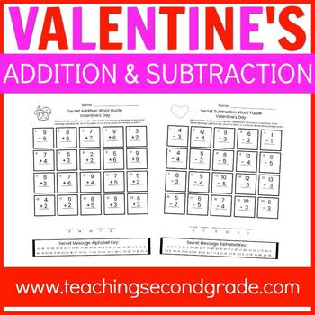 Valentines Day Addition and Subtraction Worksheets - Teaching Ideas ...
