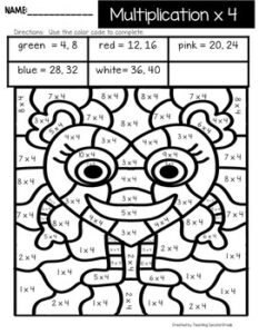Valentine's Day Color by Number Multiplication Facts - Teaching Ideas ...