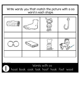 Digraph Oo Worksheets Flip Book With Vowel Digraph OO Teaching
