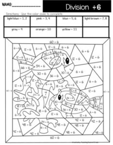 Summer Division Facts Color by Number - Teaching Ideas Made Easy