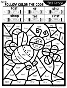 Spring Sight Words Color by Code with 2nd Grade Words - Teaching Ideas ...