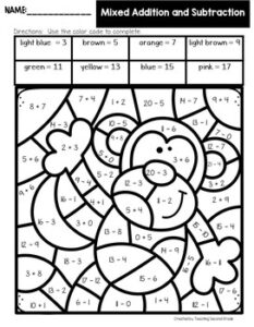 Zoo Animals Color by Code with Addition and Subtraction - Teaching ...