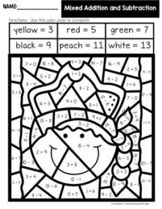 Pirate Theme Color by Number Addition and Subtraction Facts - Teaching ...