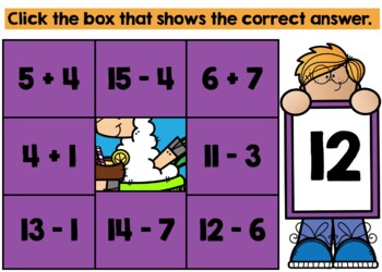Google Slides™ Addition and Subtraction Facts Mystery Pictures for ...