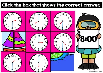 Telling Time to the Hour and Half Hour Google Slides™ Mystery Pictures ...
