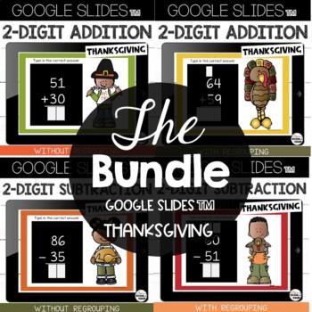 Thanksgiving 2 Digit Addition & Subtraction w/ and w/out Regrouping ...