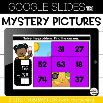 2 Digit Subtraction With Regrouping Google Slides™ Mystery Pictures ...
