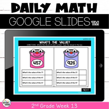 Digital Morning Work Math for Google™ Classroom 2nd Grade Week 13 ...