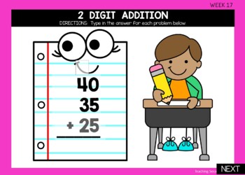 Digital Morning Work Math for Google™ Classroom 2nd Grade Week 17 ...