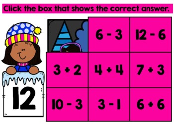 Addition and Subtraction Google Slides™ Mystery Pictures Winter ...