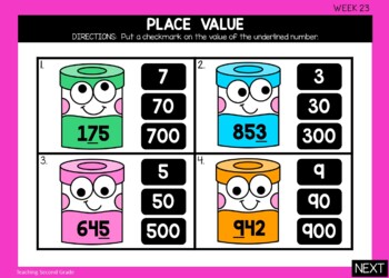 Digital Morning Work Math for Google™ Classroom 2nd Grade Week 23 ...