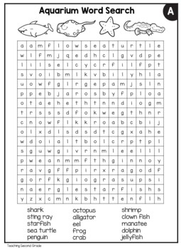 June Word Searches {differentiated} Vacation, Aquarium, Picnic, Eric ...