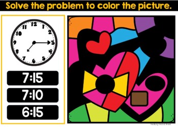 Google Classroom™ Valentine's Day Telling Time to the Nearest 5 Minutes ...