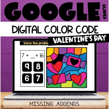 Missing Addends Google Slides Valentine's Day for Google Classroom ...