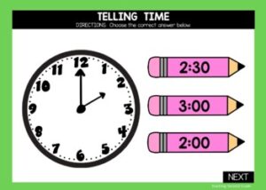 Telling Time to the Hour and Half Hour Google Slides Digital Task Cards ...