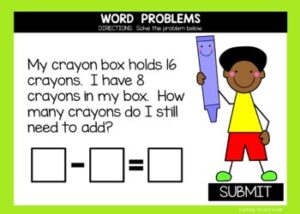 Word Problems Addition and Subtraction Google Slides Digital Task Card ...