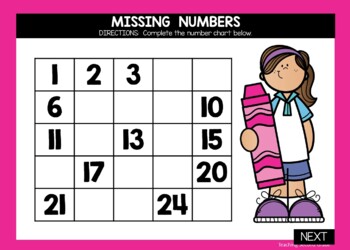 Missing Numbers Google Slides Digital Task Cards - Teaching Ideas Made Easy