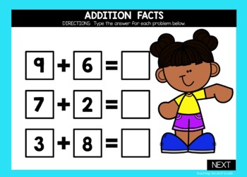 Addition Facts Google Slides - Teaching Ideas Made Easy