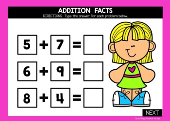Addition Facts Google Slides - Teaching Ideas Made Easy