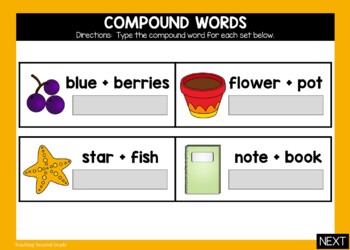 Compound Words Google Slides - Teaching Ideas Made Easy