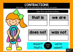 Contractions Google Slides - Teaching Ideas Made Easy