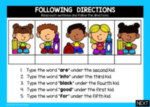 Sight Words Google Slides (following directions) - Teaching Ideas Made Easy