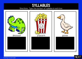 Counting Syllables Google Slides - Syllable Sort - Teaching Ideas Made Easy