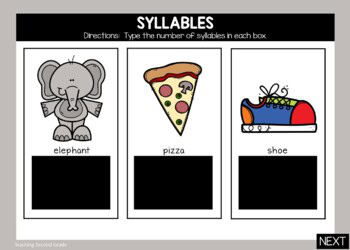 Counting Syllables Google Slides - Syllable Sort - Teaching Ideas Made Easy