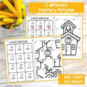 Thanksgiving Mystery Pictures - 2 Digit Addition without Regrouping ...