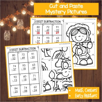 Thanksgiving Mystery Pictures - 2 Digit Subtraction with Regrouping ...