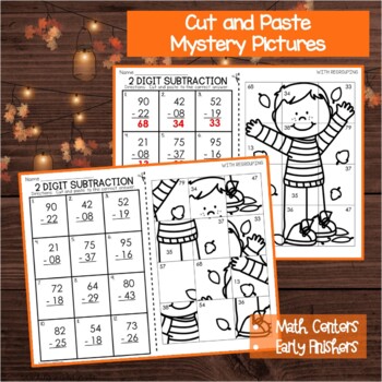 Thanksgiving Mystery Pictures - 2 Digit Subtraction with Regrouping ...