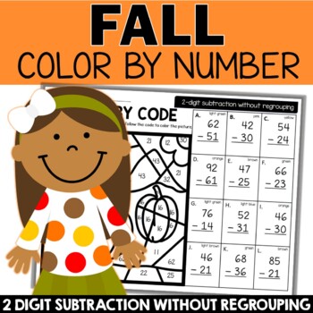 Fall 2 Digit Subtraction without Regrouping Color by Code Worksheets ...
