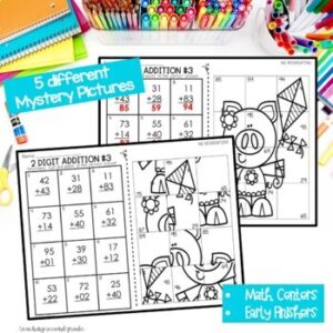 Spring 2 Digit Addition without Regrouping Mystery Pictures - Teaching ...