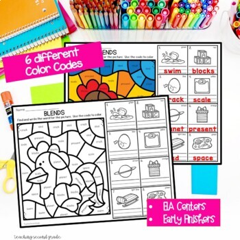 Consonant Blends Color by Code with L, S, and R Blends - Teaching Ideas ...